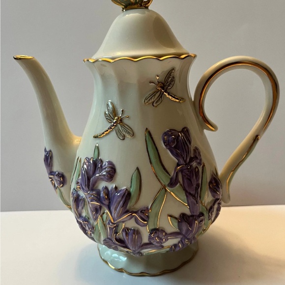 Lenox | Art | Lenox Purple And Gold Ceramic Teapot Art | Poshmark